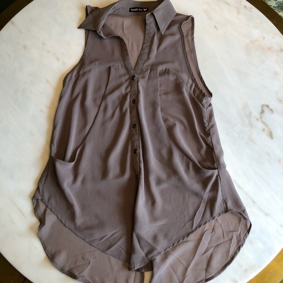 Double Zero | Tops | Sleeveless Button Down Top | Poshmark